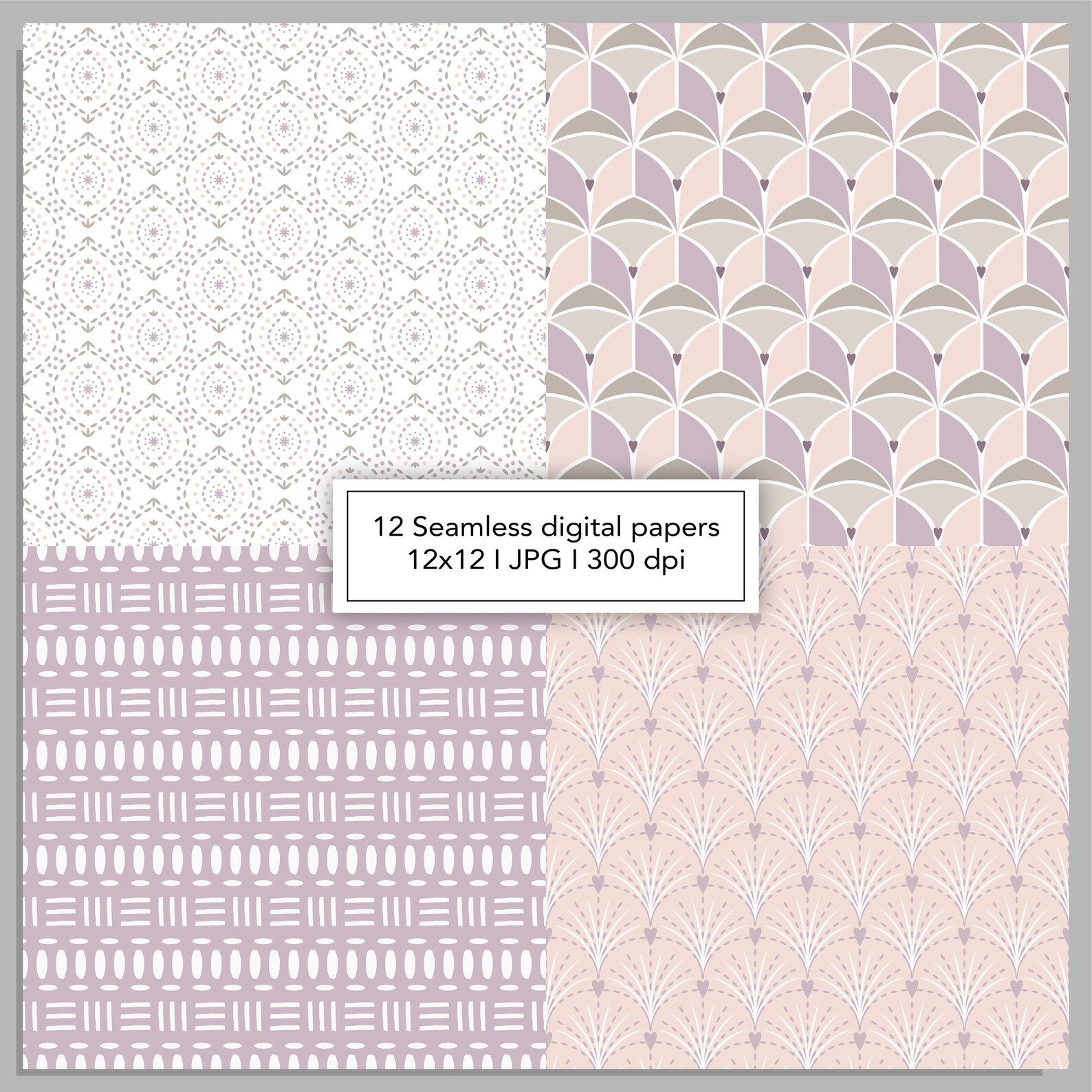 12 Boho Digital Papers, Neutral Boho Chic Digital Paper Pack, Neutral ...