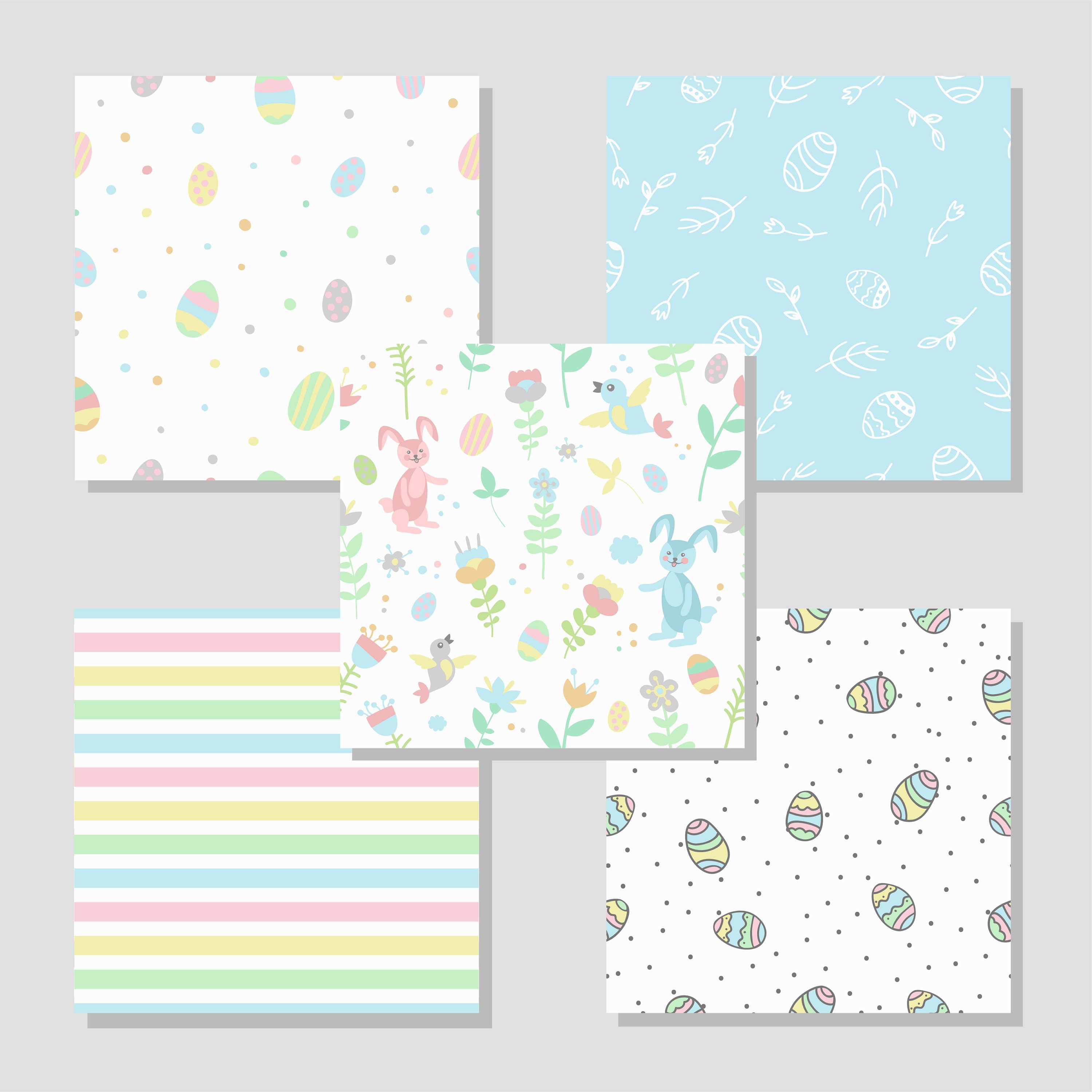 10 Colorful Easter Seamless Digital Papers, Easter Backgrounds, Easter ...