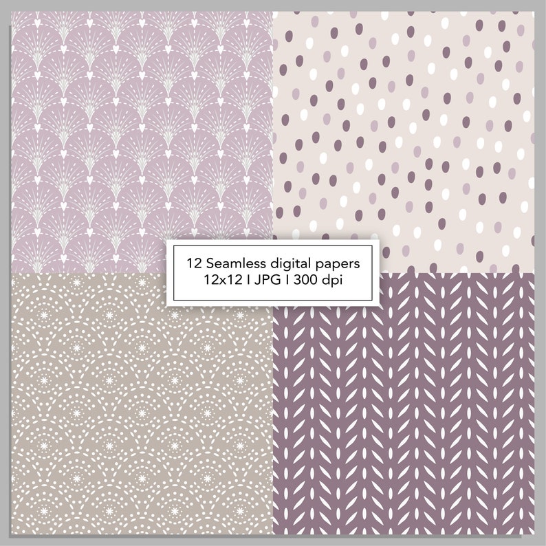 12 Boho Digital Papers, Neutral Boho Chic Digital Paper Pack, Neutral ...