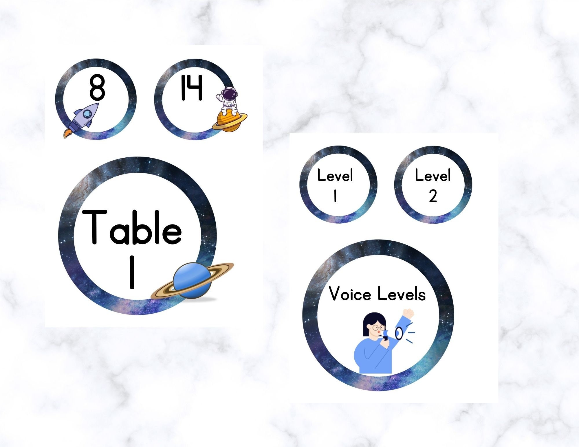 Galaxy Stars Classroom Label, Canva Editable Name Plate, Digital ...