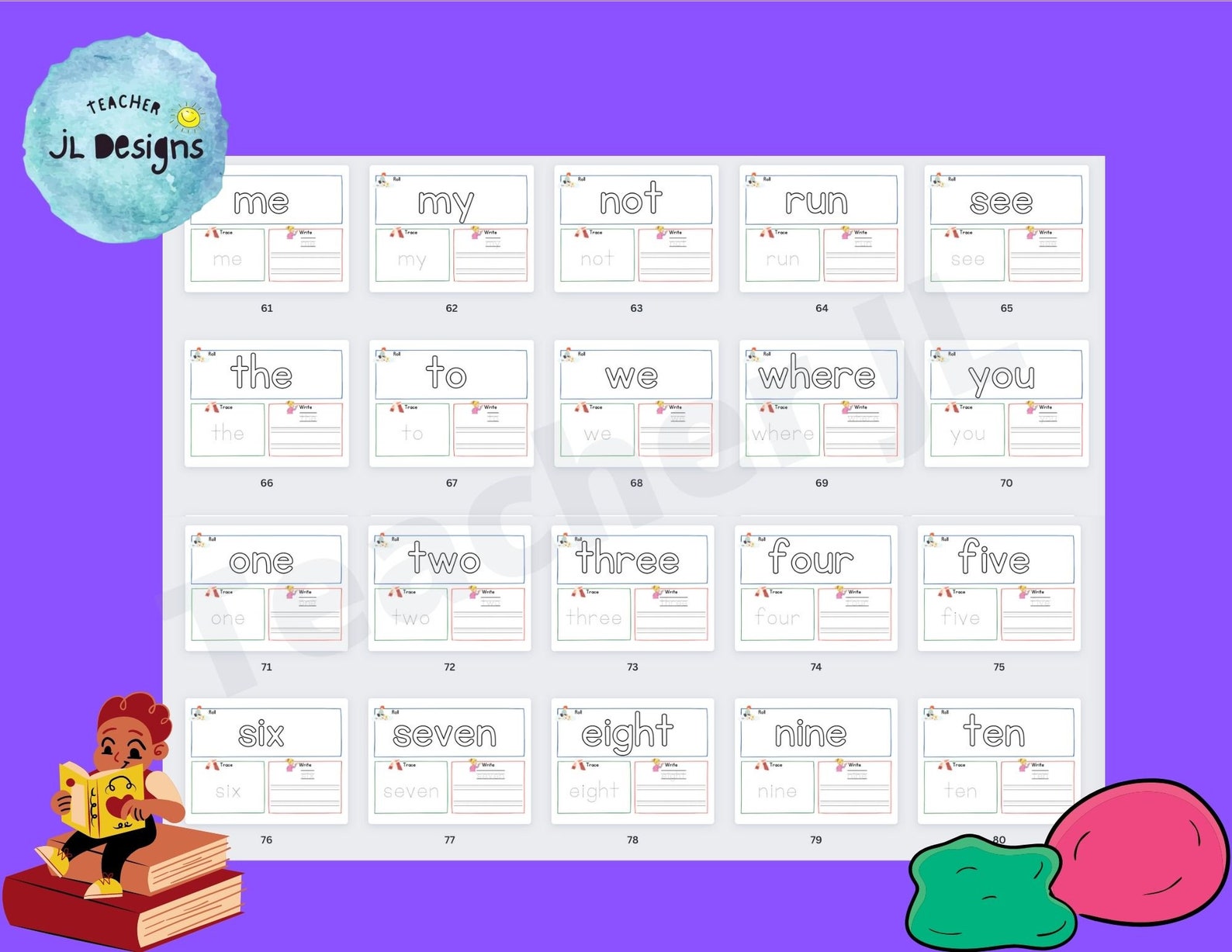 100 Printable Sight Words Worksheet | Play Dough Mat | Tracing and ...