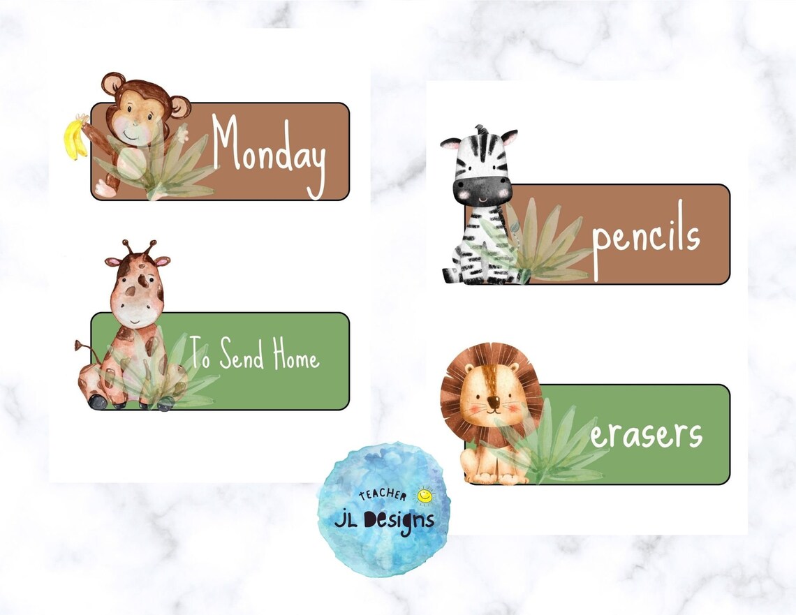 Jungle Classroom Label, Name Plate, Digital Download and Printable ...