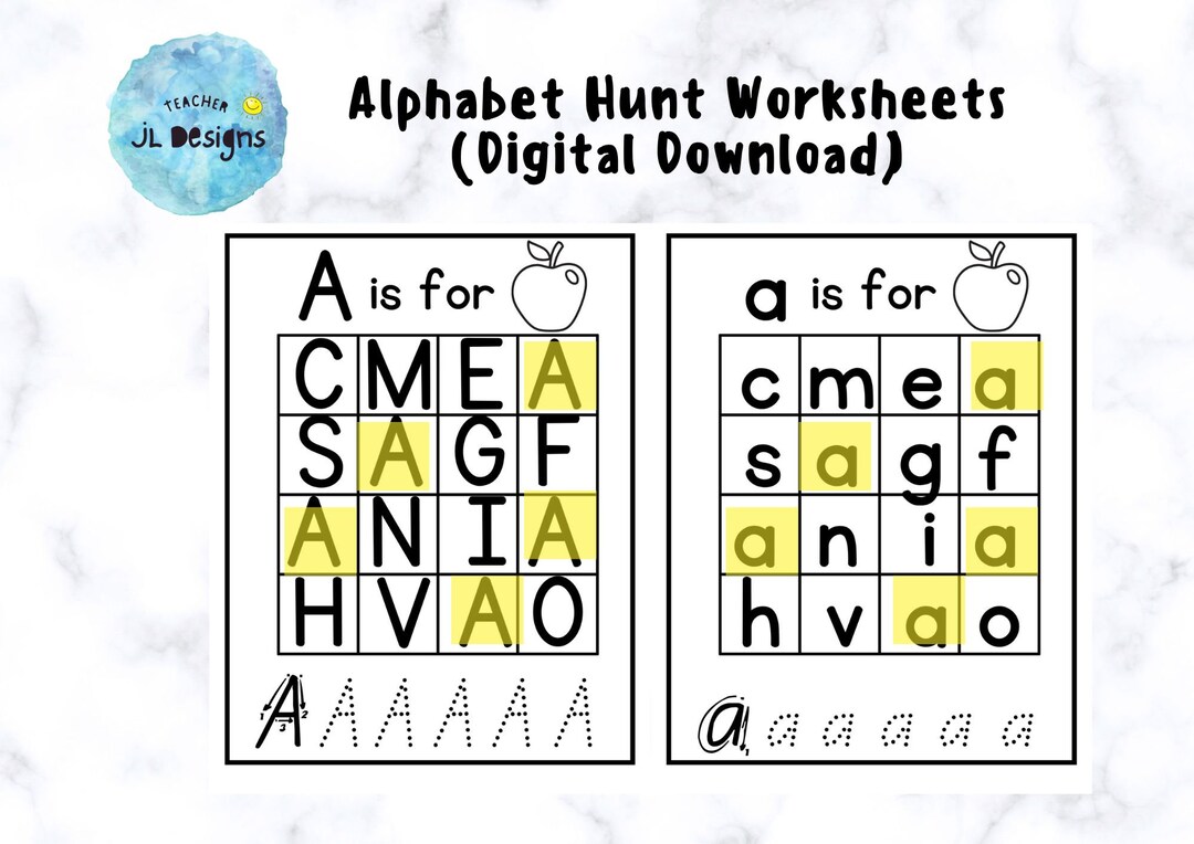 Alphabet Hunt Worksheet | Letter Recognition | Kindergarten | Primary ...