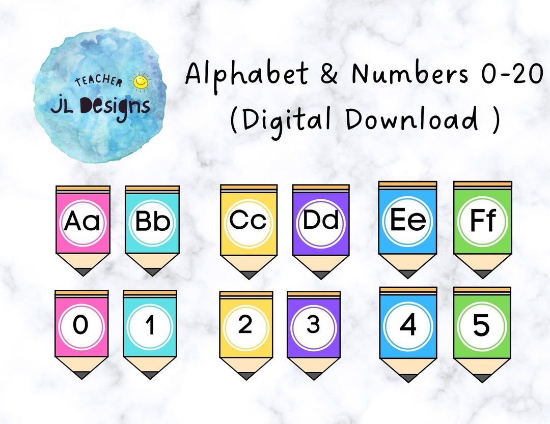 Pencil Alphabet and Numbers Poster Bundle (digital Download) - Etsy