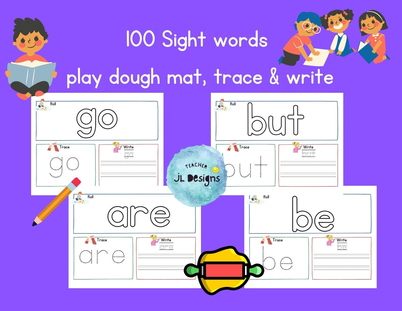 100 Printable Sight Words Worksheet Play Dough Mat Tracing and Writing ...