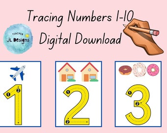 Numbers 0 to 10 Tracing Printable, Writing Practice, Toddlers ...