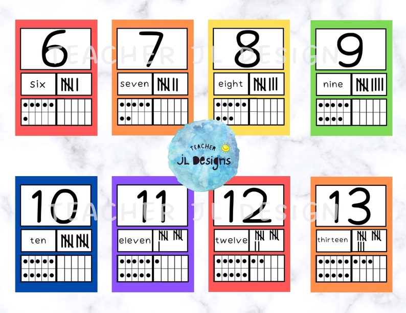 Rainbow Color Number Display | Preschool and Elementary School ...