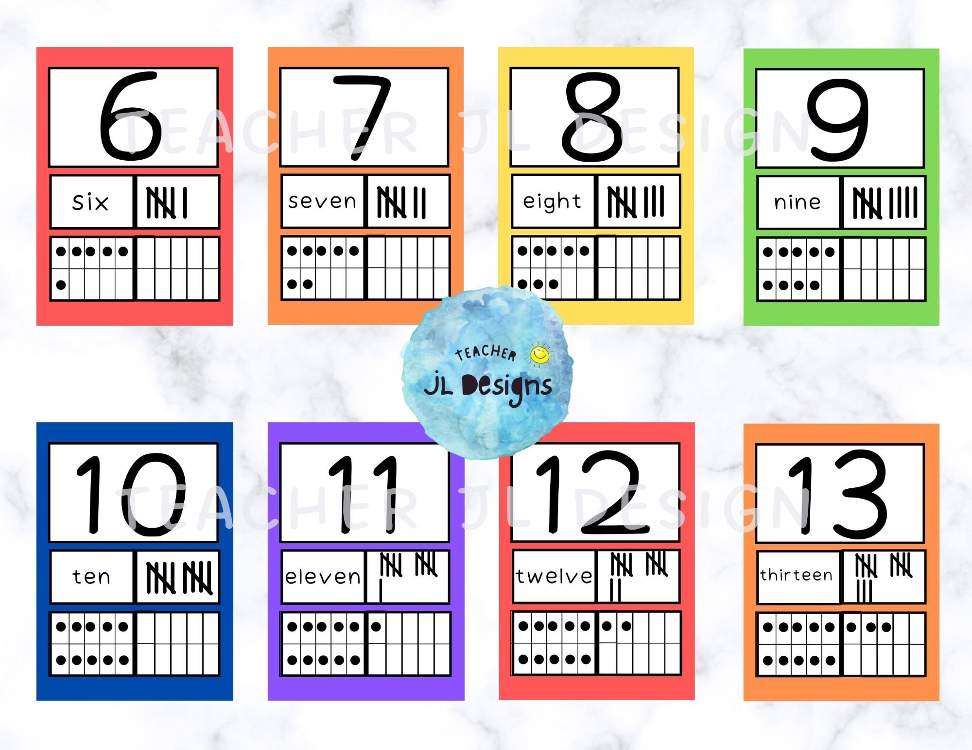Rainbow Color Number Display | Preschool and Elementary School ...