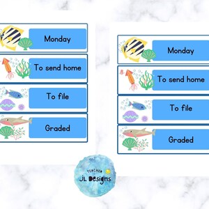 Under the Sea Classroom Label, Name Plate, Digital Download and ...