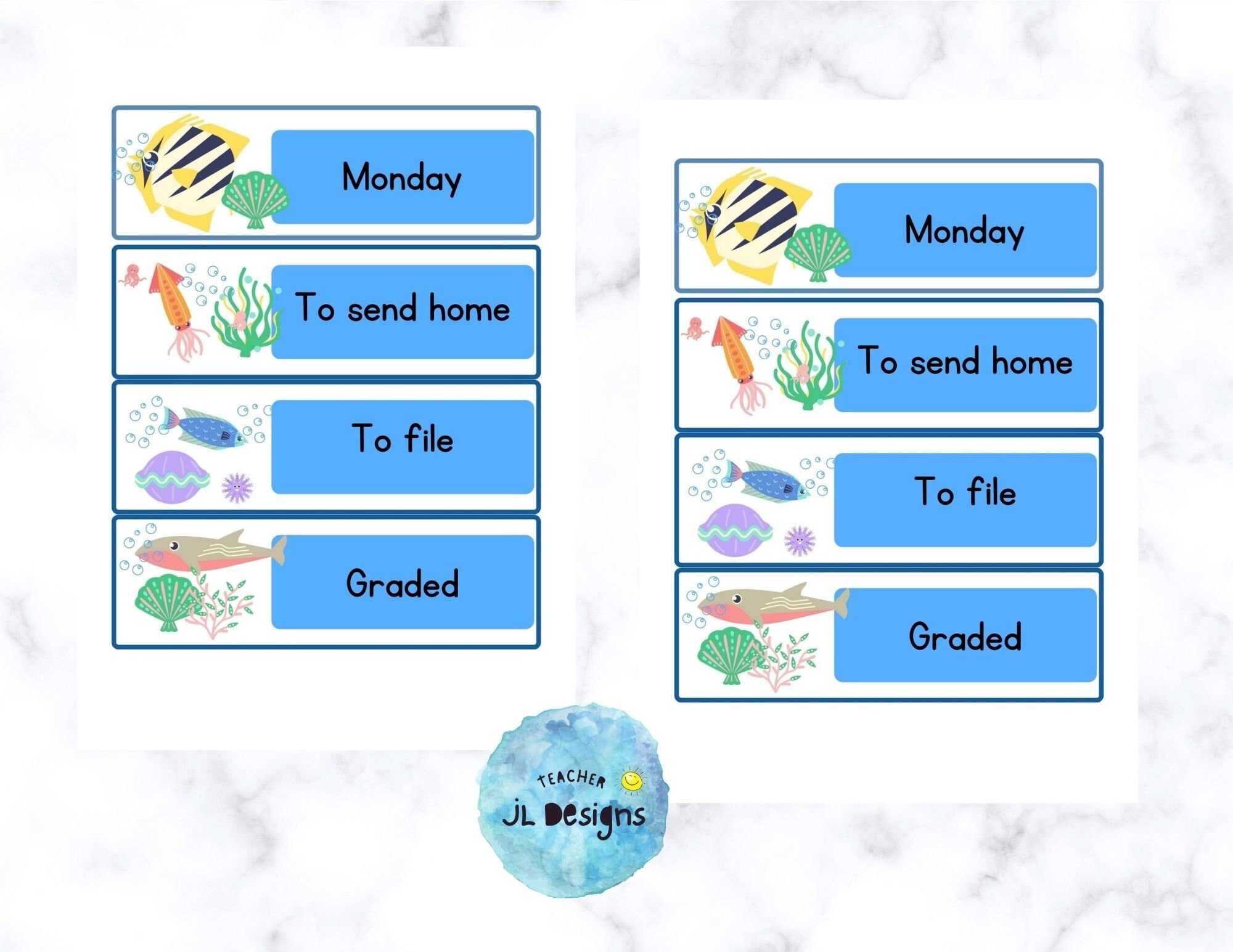 Under the Sea Classroom Label, Name Plate, Digital Download and ...