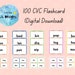100 CVC Words Flash Cards Printable, CVC Word Flashcards, Kindergarten ...
