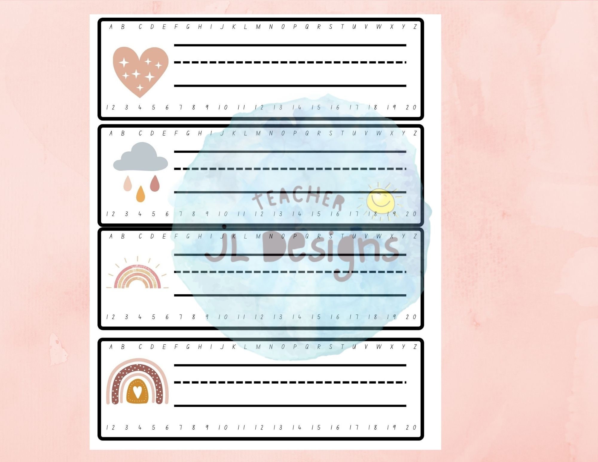 Boho Classroom Label Name Plate Digital Download and - Etsy