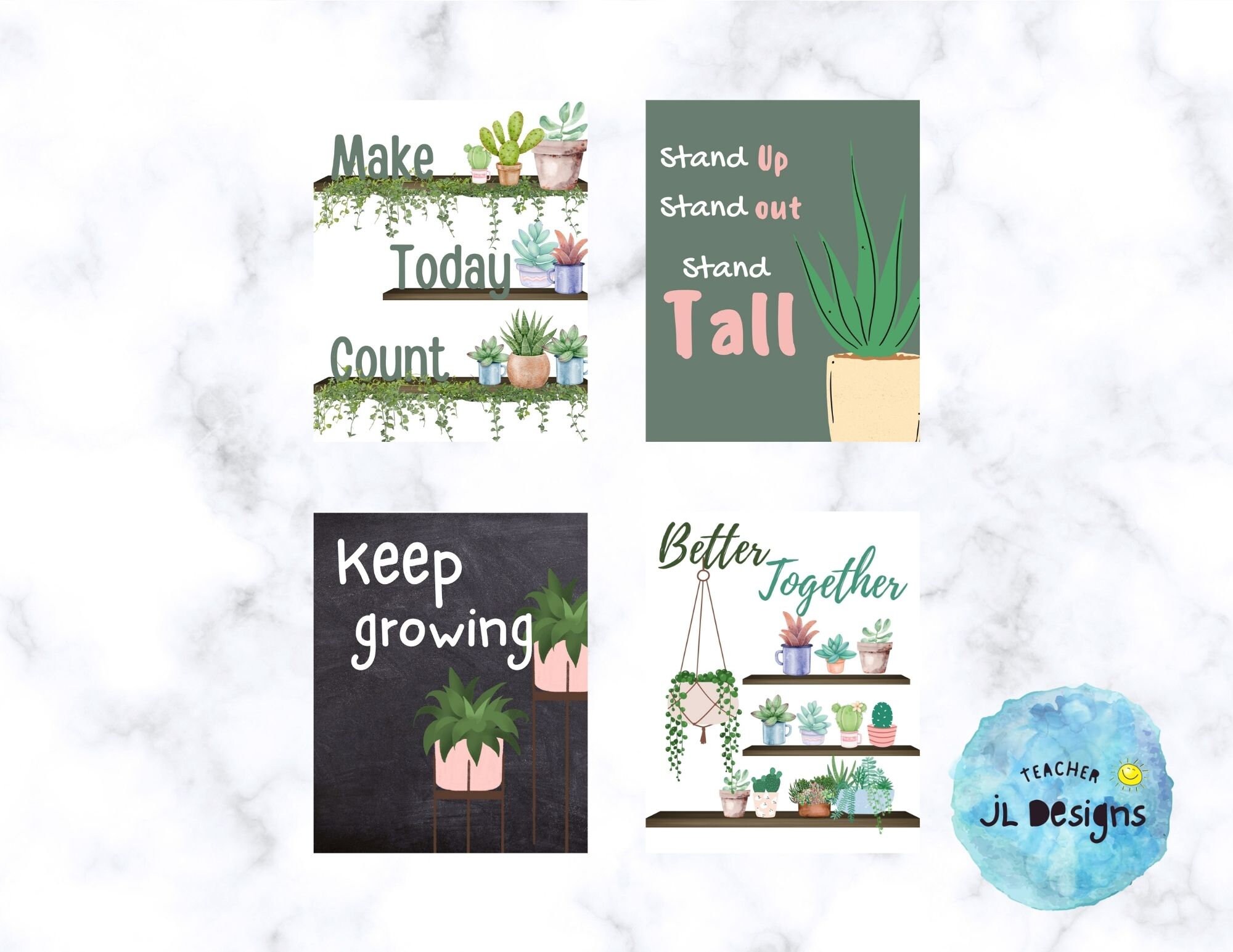 Boho, Neutral, Plants Motivational Wall Poster | Classroom Posters ...