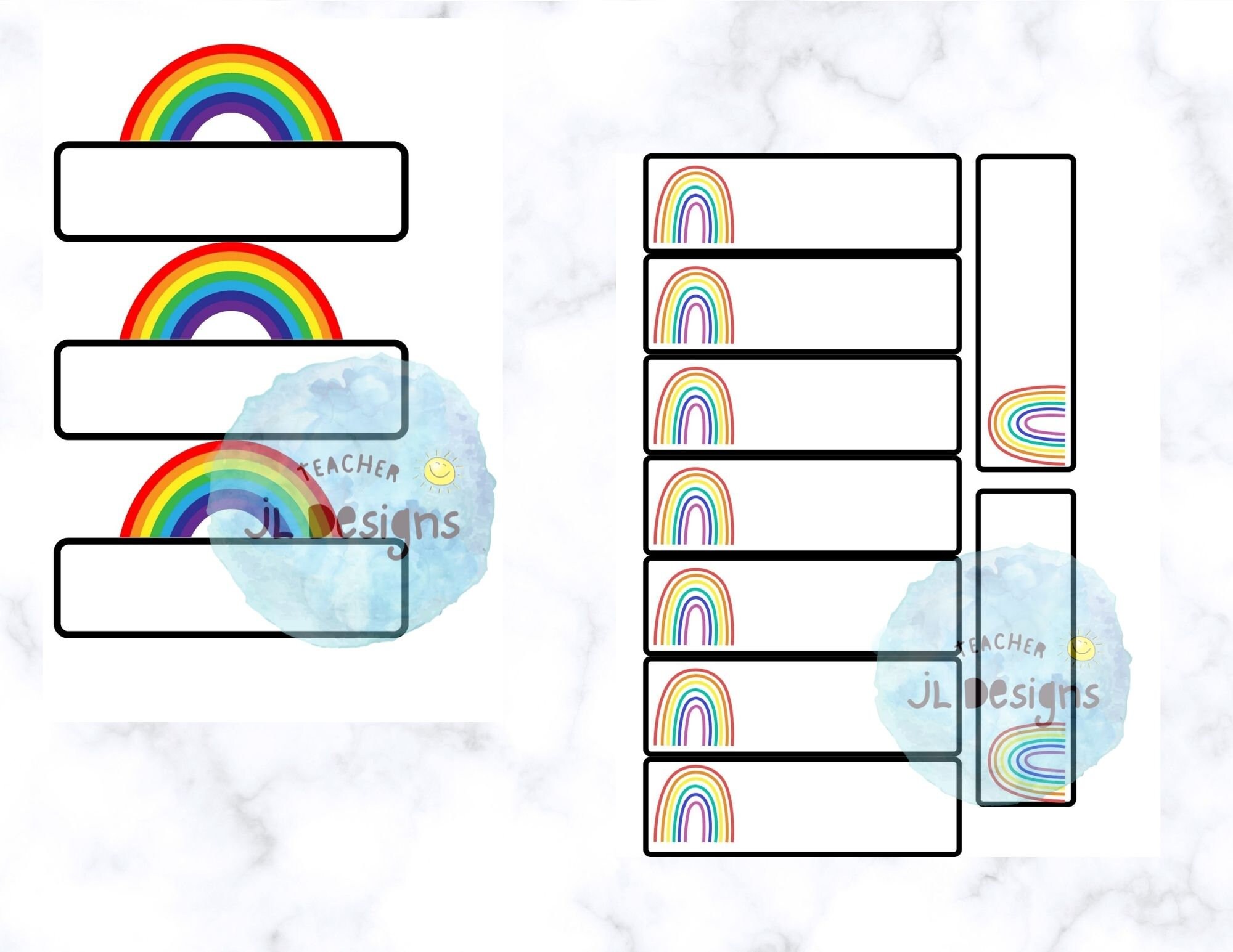 Rainbow Classroom Labels: Editable Name Tags (digital Download) - Etsy