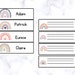 Editable Blue Boho Rainbow Classroom Label, Canva Name Plate, Digital ...