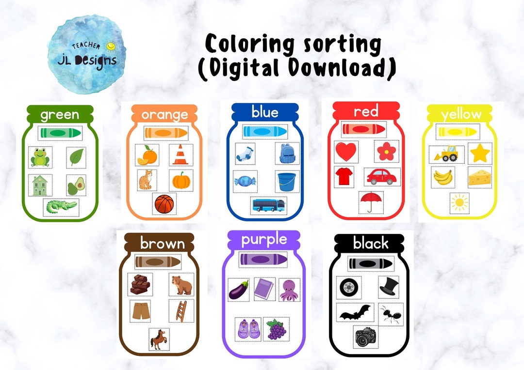 Color Matching Classroom Posters Pre-school and Elementary School ...