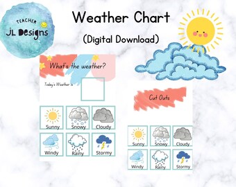 Weather Chart, Digital Download Weather Chart, Homeschool Daily Weather ...