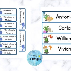Under the Sea Classroom Label, Name Plate, Digital Download and ...