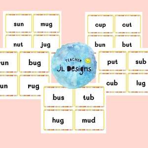 100 CVC Words Flash Cards Printable, CVC Word Flashcards, Kindergarten ...