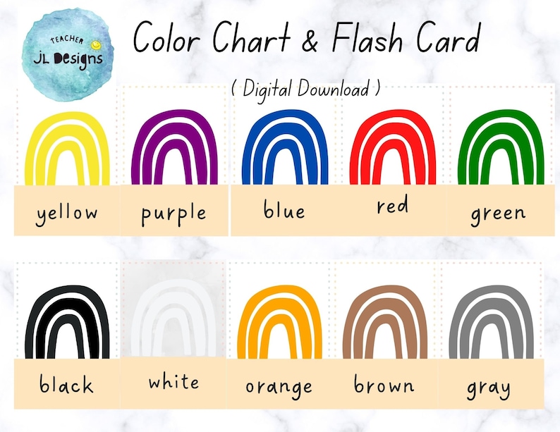 Color Poster | Classroom Display | Rainbow Design| Preschool and ...
