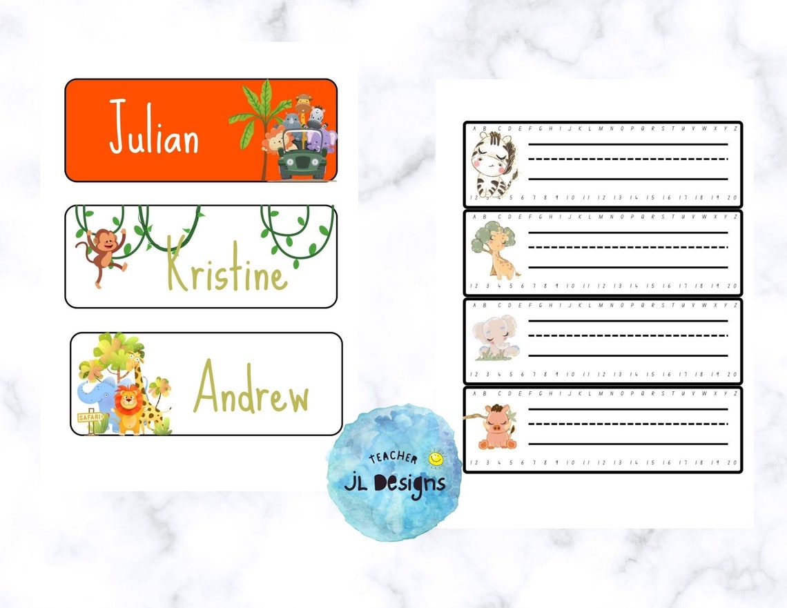 Jungle Classroom Label, Name Plate, Digital Download and Printable ...