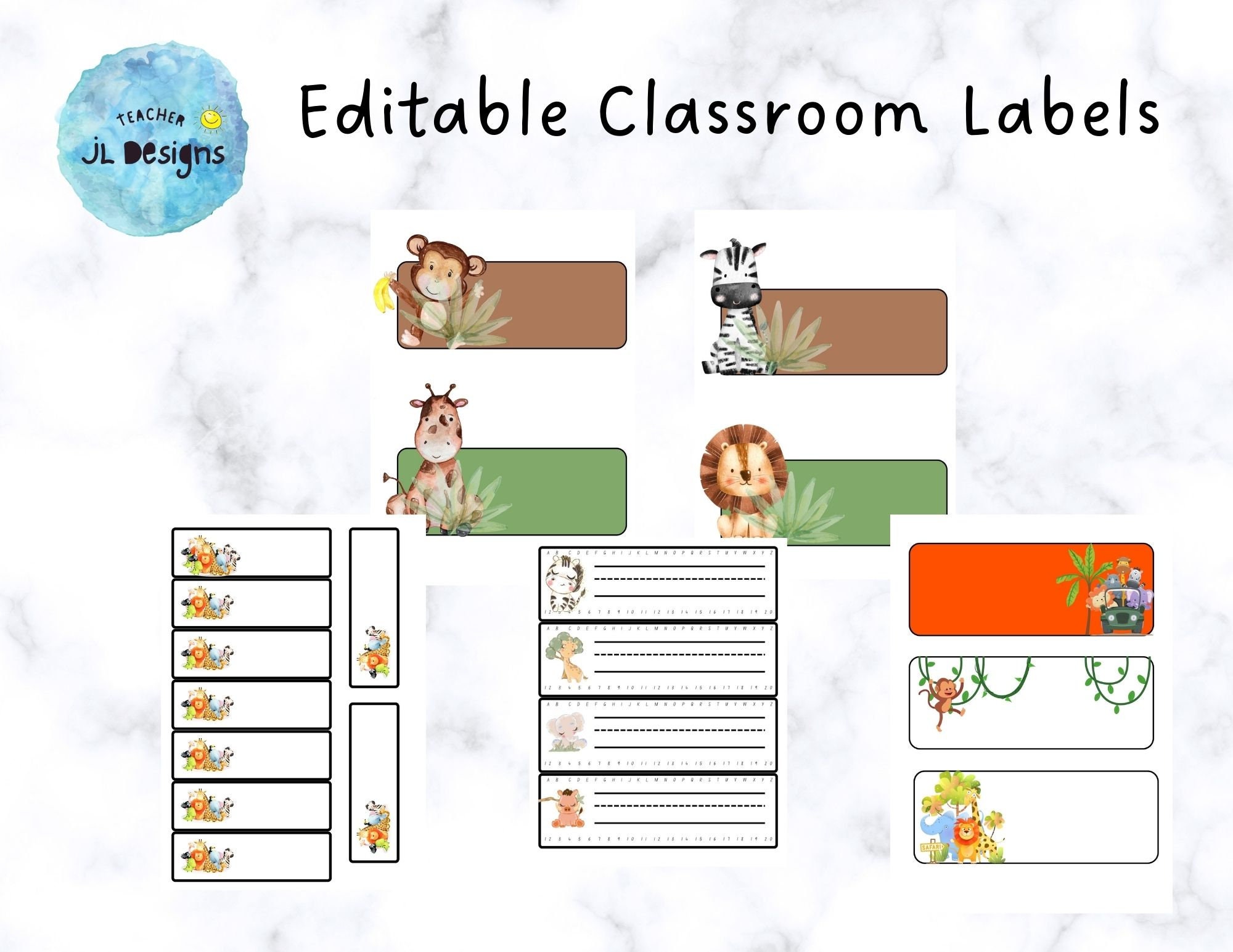 Jungle Classroom Label, Name Plate, Digital Download and Printable ...