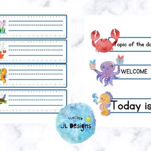 Under the Sea Classroom Label, Name Plate, Digital Download and ...
