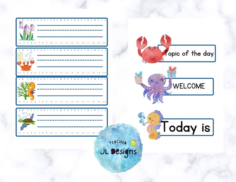 Under the Sea Classroom Label Name Plate Digital Download - Etsy