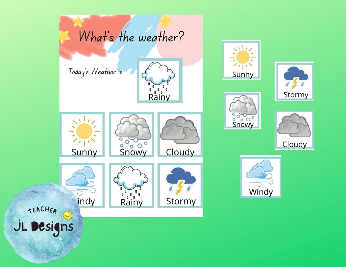 Weather Chart, Digital Download Weather Chart, Homeschool Daily Weather ...