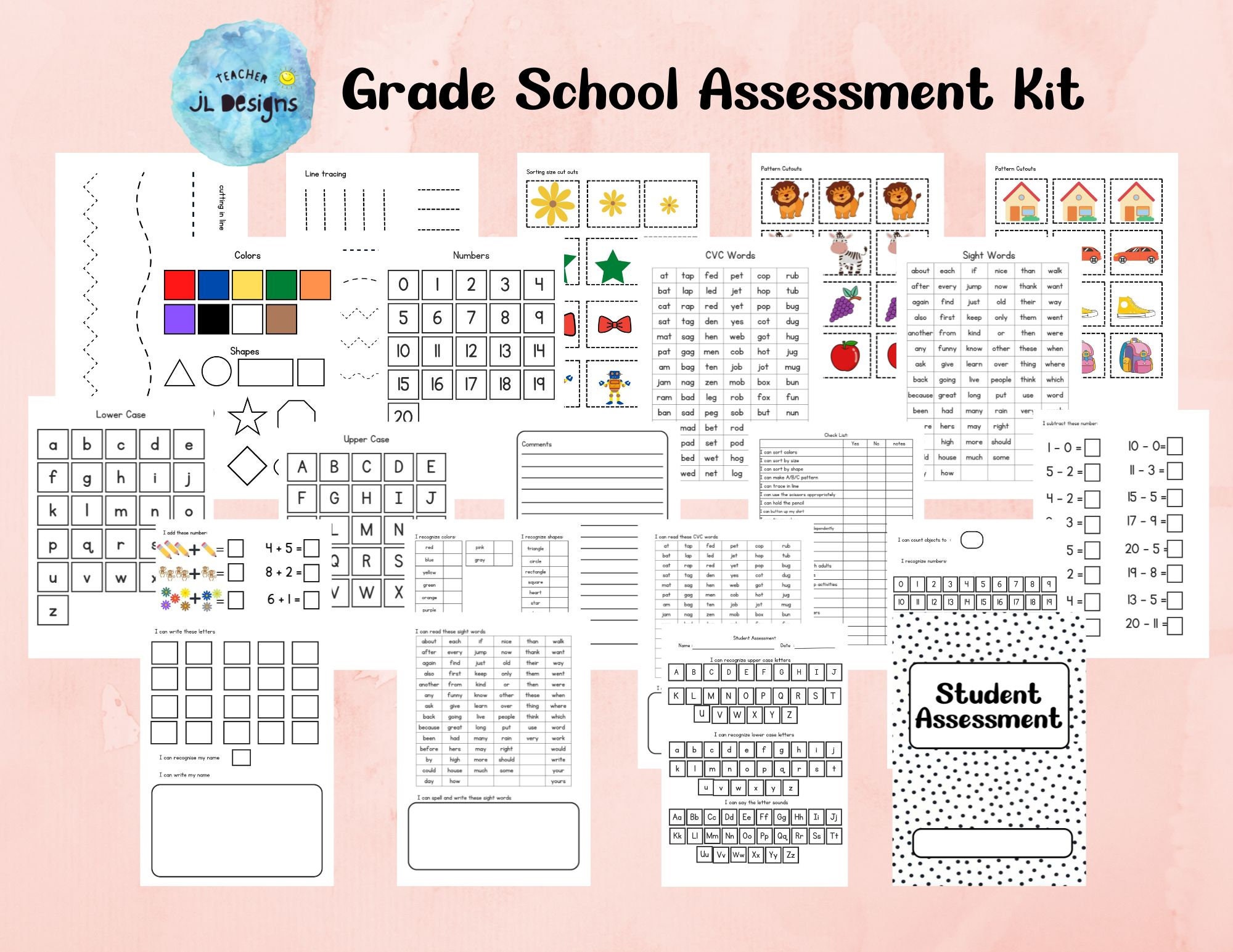 Lower Elementary Assessment Kit | Forms Printable Assessment Sheets ...