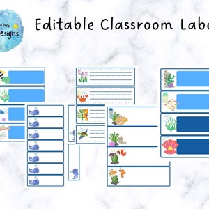Under the Sea Classroom Label, Name Plate, Digital Download and ...