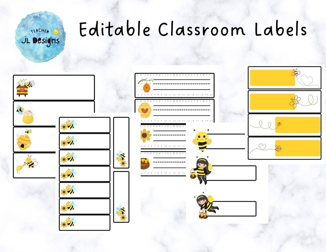BEE Classroom Label, Name Plate, Digital Download and Printable ...
