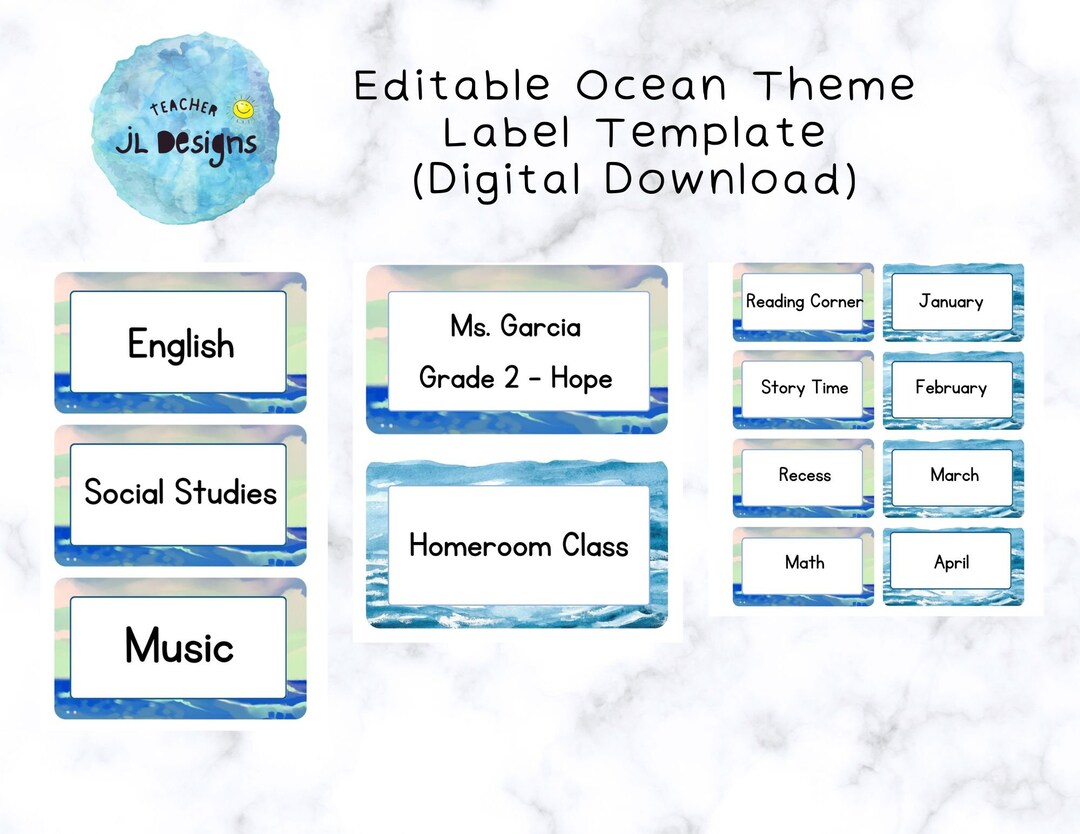 Ocean Theme Classroom Label | Kindergarten| Elementary School ...