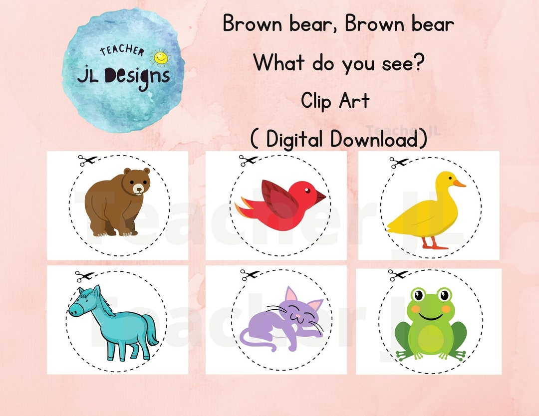 Brown Bear, Brown Bear What Do You See? Clipart | Visual Aid| Puppet ...