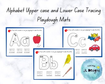 Preschool Printables, Alphabet Tracing Mats, Play Doh Mats, Printable ...