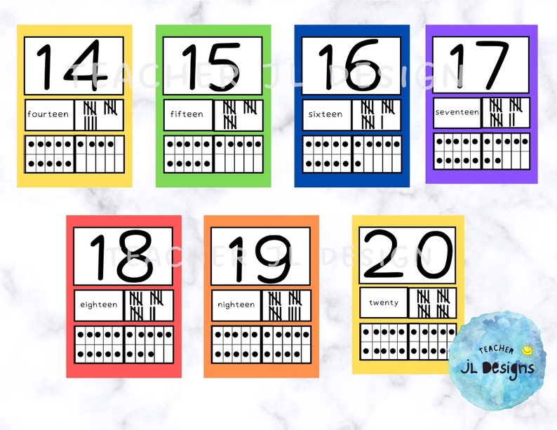 Rainbow Color Number Display Preschool and Elementary School Classroom ...