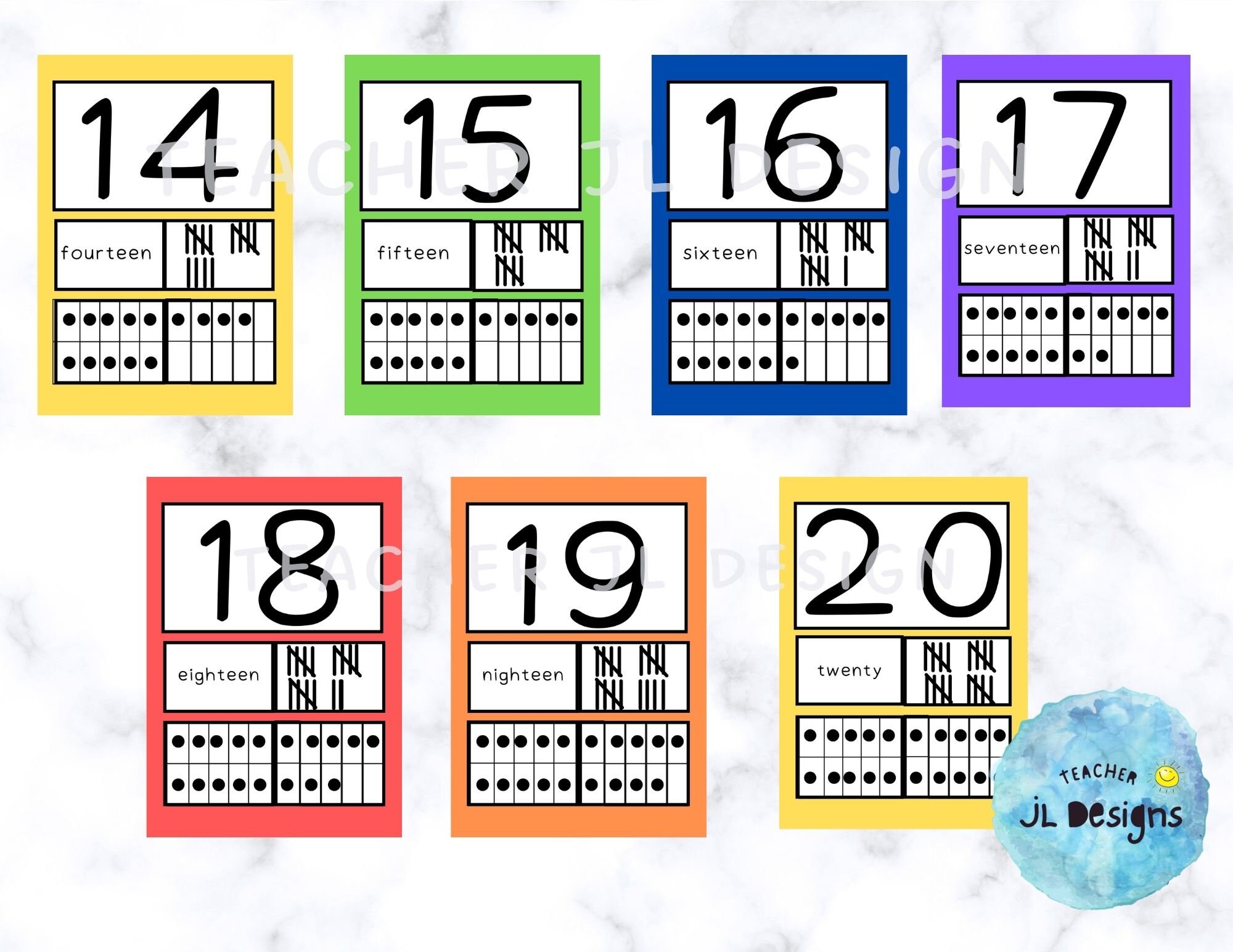 Rainbow Color Number Display | Preschool and Elementary School ...