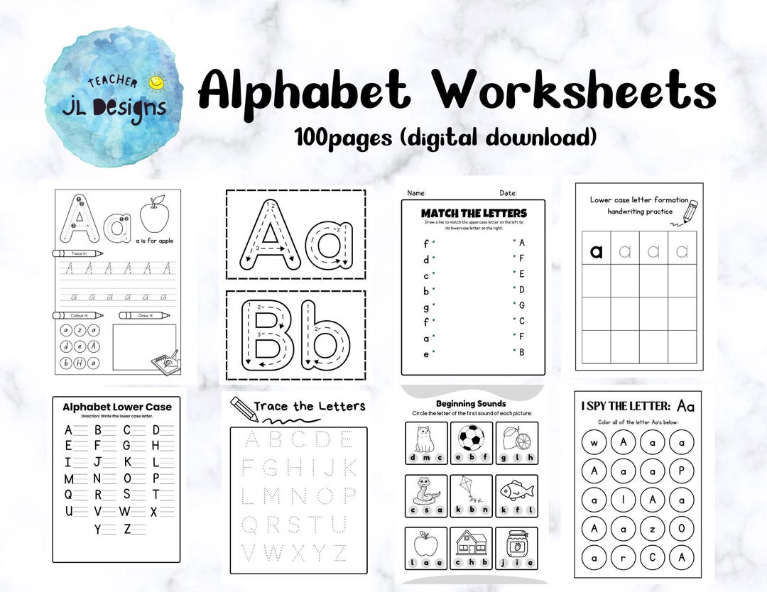 Alphabet Worksheets: Practice Writing Letters, Hand Writting Language ...