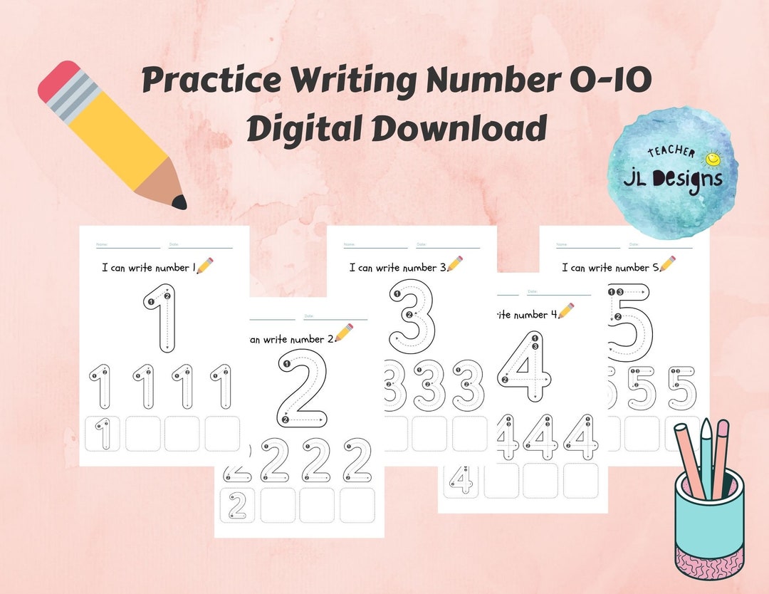 Numbers 0 to 10 Tracing Printable, Writing Practice, Toddlers ...