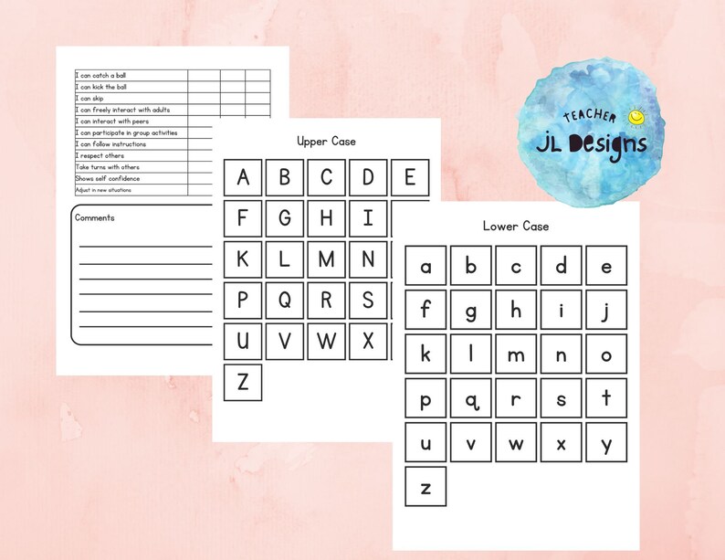Preschool Kindergarten Assessment Kit: Printable Student Forms (instant ...