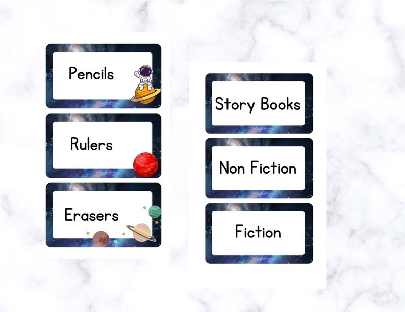 Galaxy Stars Classroom Label, Canva Editable Name Plate, Digital ...