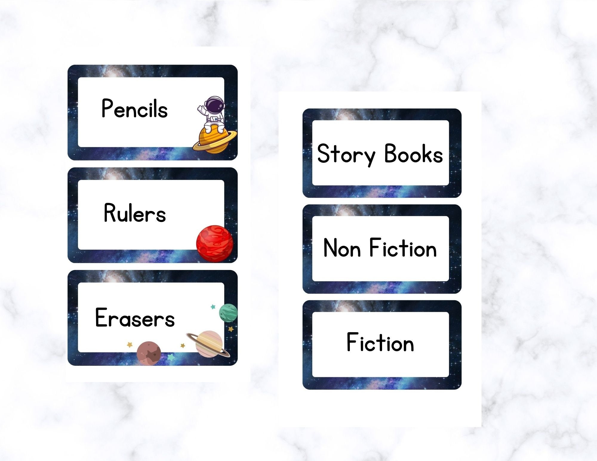 Galaxy Stars Classroom Label, Canva Editable Name Plate, Digital ...