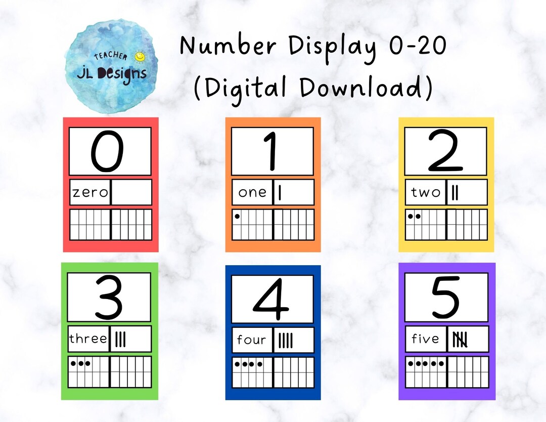 Rainbow Color Number Display | Preschool and Elementary School ...