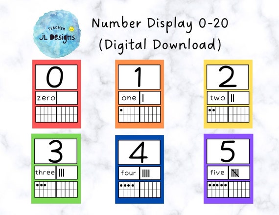Rainbow Color Number Display Preschool and Elementary School - Etsy Ireland