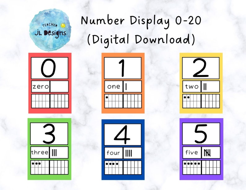 Rainbow Color Number Display | Preschool and Elementary School ...