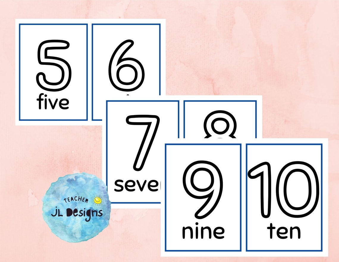 Numbers 1-10 Flashcards: Preschool Learning Activity (digital Download ...