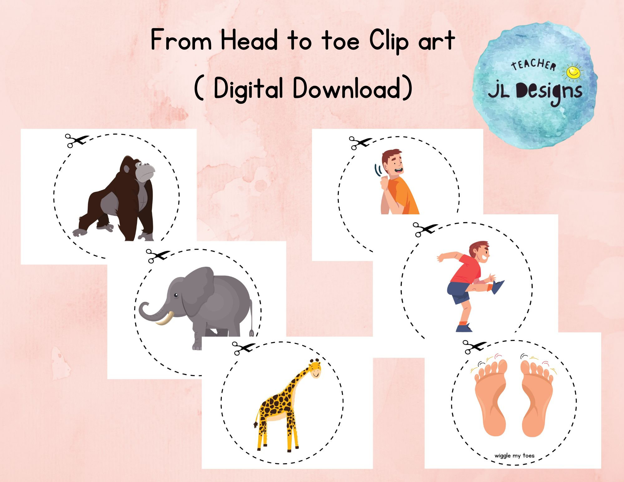 From Head to Toe by Eric Carle Clip Art | Picture Story | Visual ...