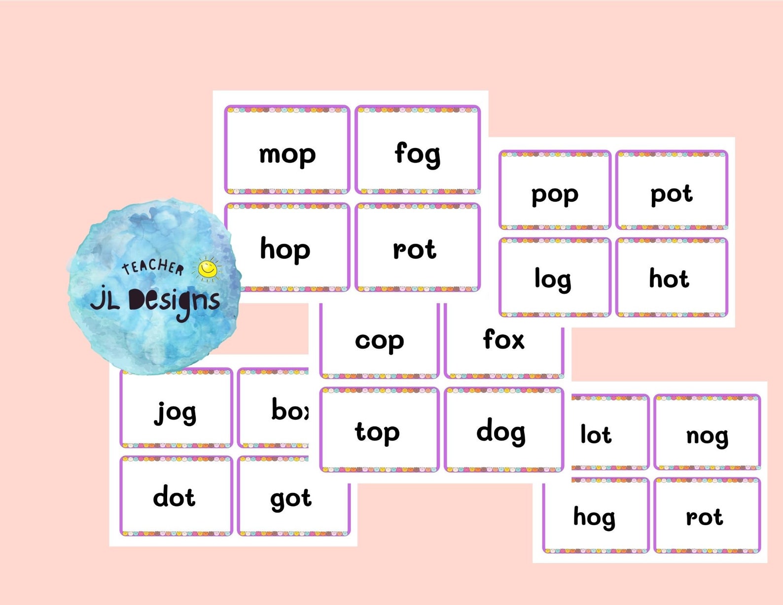 100 CVC Words Flash Cards Printable, CVC Word Flashcards, Kindergarten ...