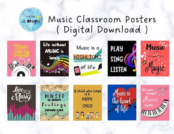 Music Quotes Classroom Posters Wall Decor Instant Download - Etsy