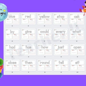 100 Printable Sight Words Worksheet | Play Dough Mat | Tracing and ...